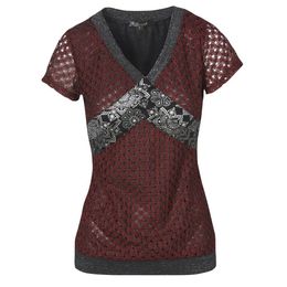 KOROSHI Bluse Damen Gr&ouml;&szlig;e XXL rot / schwarz / wei&szlig;