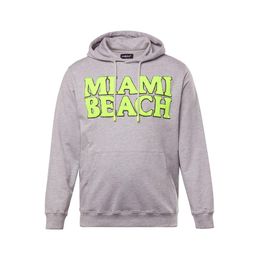 Men Plus Sweatshirt Herren Gr&ouml;&szlig;e 4XL graumeliert / neongr&uuml;n / schwarz