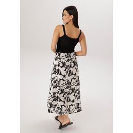 Damen Sommerkleid, schwarz-wei&szlig;, Gr. 36, Aniston SELECTED, gebl&uuml;mt, gemustert, Web, Obermaterial: 95% Viskose, 5% Elasthan. Rock: 100% Viskose,