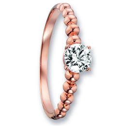 ONE ELEMENT Damen Goldring "Zirkonia Ring 333 Ros&eacute;gold", 50,mit Zirkonia, Gold, rosa, Gold, Fingerringe, Fein gefertigt &ndash; ein Zeichen mit besonderer