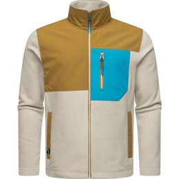 Ragwear Fleecejacke ' Flettcher ' Herren Gr&ouml;&szlig;e S creme / camel / t&uuml;rkis