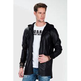 Cipo & Baxx CIPO & BAXX Herren Allwetterjacke "Jacke", schwarz, Gr. S, unifarben, 75% Viskose, 20% Nylon, 5% Elasthan, Jacken, im unifarbenen Look
