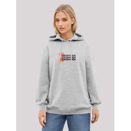 F4NT4STIC Hoodie 'Geishora Japan Streetstyle' Damen Gr&ouml;&szlig;e S grau / orange / schwarz