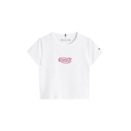 Tommy Hilfiger T-Shirt M&auml;dchen Gr&ouml;&szlig;e 122 pink / offwhite