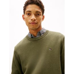 Tommy Jeans Herren Rundhalspullover, gr&uuml;n, Gr. XXL, Sweatware, Obermaterial: 100% Baumwolle, Pullover, Slim fit mit Rundhalsausschnitt