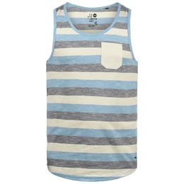 !Solid Gestreiftes Tanktop 'Whicco' mit Brusttasche Herren Gr&ouml;&szlig;e M beige / blau / grau