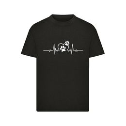 F4NT4STIC T-Shirt 'Heartbeat Dog Love' Jungen Gr&ouml;&szlig;e 146/152 schwarz / wei&szlig;