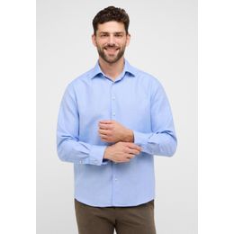 Eterna Herren Langarmhemd "COMFORT FIT"azurblau, Gr. 41, Twill, 59% Baumwolle, 41% Leinen, Hemden, EASY IRON (b&uuml;gelleicht)