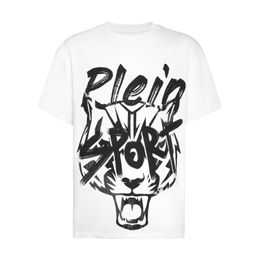 Plein Sport Herren T-Shirt "Rundhals-T-Shirt", wei&szlig;, Gr. L, Obermaterial: 100% Baumwolle, Shirts