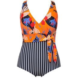 Ulla Popken Badeanzug Damen Gr&ouml;&szlig;e 8XL mischfarben / hellorange