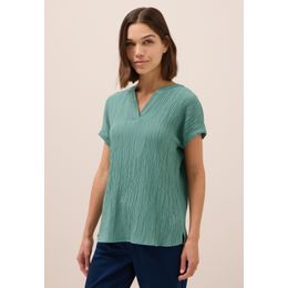 Cecil Damen Shirtbluse, gr&uuml;n, Gr. XL, unifarben, Stoff, 56% Viskose, 43% Polyester, 1% Elasthan, Blusen, mit Struktur-Muster