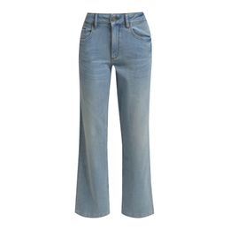 Smith & Soul SMITH & SOUL Damen Weite Jeans, blau, Gr. 32, Abriebeffekte, Denim/Jeans, Material: 94% Baumwolle, 6% Elasthan, Jeans