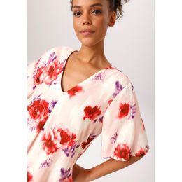 Aniston CASUAL Damen Schlupfbluse, bunt, Gr. 40, bedruckt, gebl&uuml;mt, Web, Obermaterial: 100% Viskose, Blusen, mit romantischen Bl&uuml;ten bedruckt