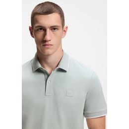 BOSS Orange Herren Poloshirt "Passertip"silber043, Gr. XXXL, unifarben, Piqu&eacute;, Obermaterial: 95% Baumwolle, 5% Elasthan, Shirts, mit BOSS Logo-Badge