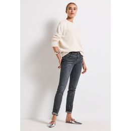 Street One Damen Regular-fit-Jeans "Style Jane", grau, Gr. 26, unifarben, Denim/Jeans, Obermaterial: 82% Baumwolle, 15% Polyester, 3% Elasthan,