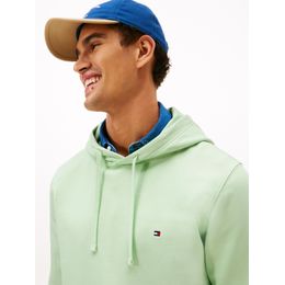 Tommy Hilfiger Herren Hoodie "ESSENTIAL TERRY"opal gr&uuml;n, Gr. L, Sweatware, Obermaterial: 100% Baumwolle, Sweatshirts, mit Tunnelzug und Flag-Stickerei
