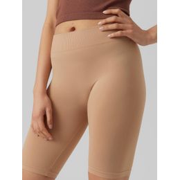 V&eacute;ro Moda VERO MODA Damen Radlerhose "VMJACKIE SHORTS SEAMLESS GA NOOS", braun, Gr. XL, unifarben, Jersey, Obermaterial: 77% Nylon, 16% Polyamid, 7% Elasthan,