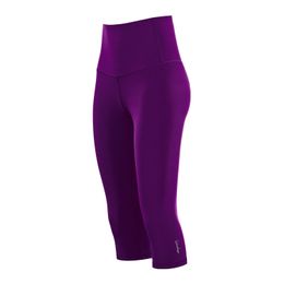 WINSHAPE Damen Leggings "3/4 Functional Comfort HWL217C", lila, Gr. L, 85% Polyester, 15% Elasthan, Hosen, mit V-Shape Applikation und Core-Bund
