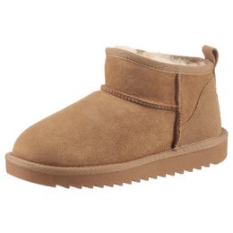 Ara Damen Winterboots "ALASKA Short", Gr. 39, braun, Lammfell, Veloursleder, unifarben, Schuhe, Schlupfboots, Snowboots, Winterboots mit Anziehlasche