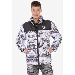 Cipo & Baxx CIPO & BAXX Herren Winterjacke "Winterjacke", grau, Gr. L, bedruckt, 100% Polyester, Jacken, mit Allover-Muster