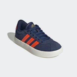 M&auml;dchen Sneaker "VL COURT 3.0", adidas Sportswear, Gr. 38dunkelblau, impact orange, gold metallic, Leder, Synthetik, Schuhe, inspiriert vom Design