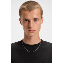 HUGO BLUE Herren Langarmshirt "Nuwolo", schwarz, Gr. M, unifarben, Single Jersey, Obermaterial: 87% Baumwolle, 13% Polyamid, Shirts,