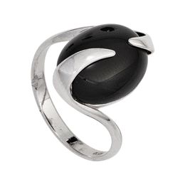 Jobo Damen Silberring, 56, Silber 925 (Sterlingsilber), silber, Silber 925 (Sterlingsilber), Fingerringe, 925 Silber mit Onyx