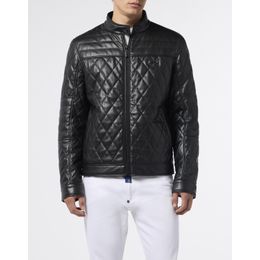 Philipp Plein Herren Blouson "Jacke", schwarz, Gr. L, Obermaterial: 100% Polyurethan. Futter: 100% Polyester. F&uuml;llung: 100% Polyester, Jacken