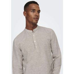Only & Sons ONLY & SONS "ONSCAIDEN LS HALFPLACKT LINEN SHIRT"