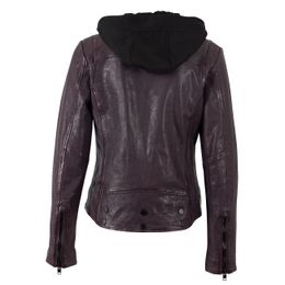 Mauritius Damen Lederjacke "MWTary SF"plum, Gr. XXL, unifarben, Obermaterial: 100% Schafsleder. Futter: 100% Baumwolle. Kapuze: 55% Baumwolle, 45%