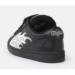 Buffalo Damen Sneaker "LIBERTY", Gr. 41schwarz, wei&szlig;, Lederimitat, kontrastfarbene Details, Schuhe, Freizeitschuh, Schn&uuml;rschuh, Halbschuh mit