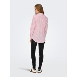 Jacqueline de Yong JDY Damen Hemdbluse "JDYMIO L/S SHIRT WVN NOOS", rosa, Gr. 34, gestreift, Web, Obermaterial: 72% Baumwolle, 24% Polyester, 4% Elasthan, Blusen,