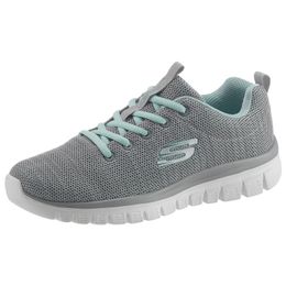 Skechers Damen Sneaker "Graceful - Twisted Fortune", Gr. 36, grau, Textil, Schuhe, Freizeitschuh, Halbschuh, Schn&uuml;rschuh mit Memory Foam
