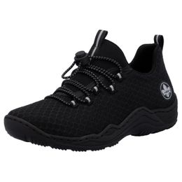 Rieker Damen Slip-On Sneaker, Gr. 39, schwarz, Synthetik, Textil, Schuhe, Outdoor Schuh, Schlupfschuh, Slipper mit praktischem Schnellverschluss