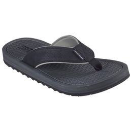 Skechers Damen Zehentrenner "TANTRIC-COPANO", Gr. 48,5, schwarz, Lederimitat, Schuhe, Sommerschuh, Schlappen, Poolslides, Badeschuh, mit Luxe Foam