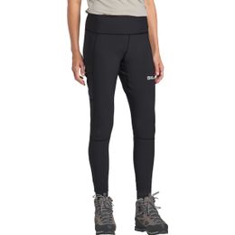 Jack Wolfskin Damen Sporthose "KAMMWEG TIGHTS W", schwarz, Gr. XL, Oberstoff: 85% POLYESTER, 15% ELASTHAN; Futter 73% POLYAMID, 27% ELASTHAN, Hosen