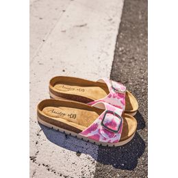ANISTON SHOES Damen Pantolette, Gr. 42pink, wei&szlig;, Synthetik, Schuhe, Sommerschuh, Strandschuh, Hausschuh - NEUE KOLLEKTION