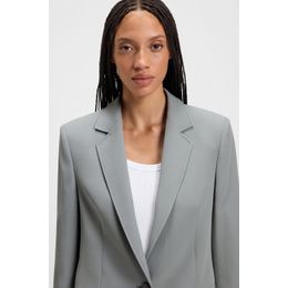 BOSS Orange Damen Longblazer "Jabla Premium Damenmode", blau, Gr. 42, unifarben, Web, Obermaterial: 87% Polyester, 13% Elasthan, Blazer, mit