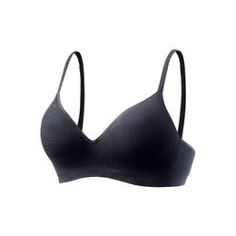 Lascana Damen Push-up-BH "COMFY BRA", Gr. 85, schwarz, Piqu&eacute;, Obermaterial: 50% Baumwolle, 33% Polyamid, 14% Polyester, 3% Elasthan, Basic, BHs, ohne