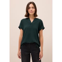 Cecil Damen Shirtbluse, gr&uuml;n, Gr. L, unifarben, Stoff, 56% Viskose, 43% Polyester, 1% Elasthan, Blusen, mit Struktur-Muster
