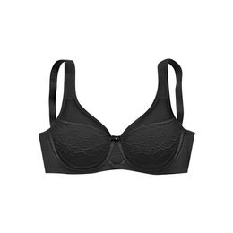 Damen Minimizer-BH, NUANCE BY LASCANA, Gr. 80, schwarz, Spitze, Obermaterial: 83% Polyamid, 17% Elasthan, BHs, mit B&uuml;gel und breiten Tr&auml;gern, aus