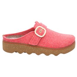 Rohde Damen Pantoffel "Foggia-D", Gr. 42hellrot, Filz, meliert, Schuhe, Hausschuh, Schlappen, Filz Clog mit Plateausohle