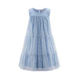 happy girls M&auml;dchen Sommerkleid "M&auml;dchenkleid", blau, Gr. 104, Stoff, 100% Polyester, Kleider