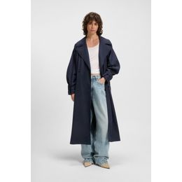 BOSS Orange Damen Trenchcoat "Camina Premium Damenmode", blau, Gr. 40, unifarben, Web, Obermaterial: 67% Viskose, 33% Polyester, M&auml;ntel, Oversize,