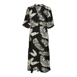 V&eacute;ro Moda VERO MODA Damen Sommerkleid "VMEASY JOY 2/4 FRL CALF DRESS WVN GA", schwarz, Gr. L, bedruckt, Web, Obermaterial: 100% Viskose, Kleider, Viskose,