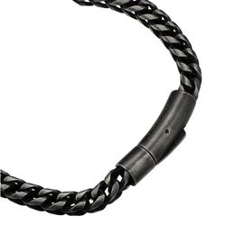 True Rebels Herren Gliederarmband "TR340", 17, Edelstahl, schwarz, Edelstahl, Armb&auml;nder
