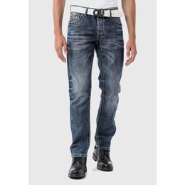 Cipo & Baxx CIPO & BAXX Herren 5-Pocket-Jeans "Hose", blau, Gr. 30, unifarben, 100% Baumwolle, Jeans, im modernen Schnitt