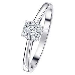 ONE ELEMENT Damen Diamantring "0,15 ct Diamant Brillant Invisible Ring aus 585 Wei&szlig;gold", 54, 0,15, Diamanten Gold Wei&szlig;gold 585silber, Diamanten,