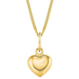 Kette mit Anh&auml;nger Amor "Little Golden Heart", gold (goldfarben), Halsketten, Jungen, Gelbgold 375, L: 38, Made in Germany