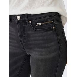 Only Damen Skinny-fit-Jeans "ONLWAUW MW ZIP SK ANK DNM BOX", schwarz, Gr. L, unifarben, Denim/Jeans, Obermaterial: 64% Baumwolle, 31% Polyester, 3%